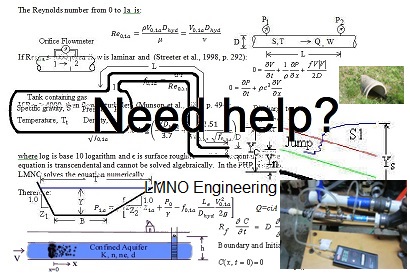 LMNO Engineering. Fluid flow calculations: pressure pipes, channels ...